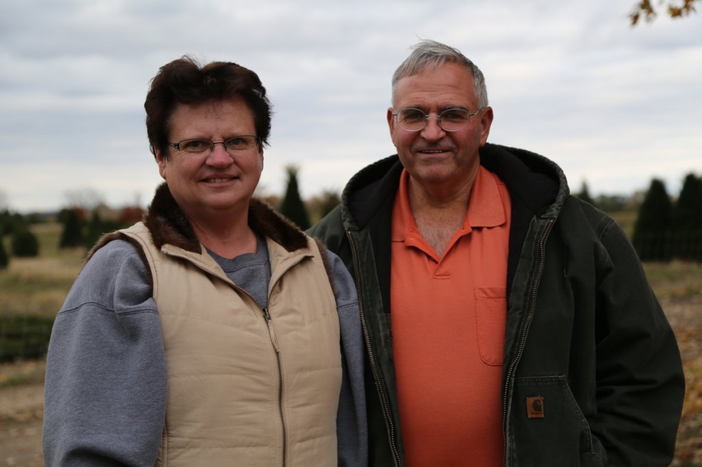 Mike and Pam McGroarty with their Miniature Donkeys Finnegan and Fergus ...